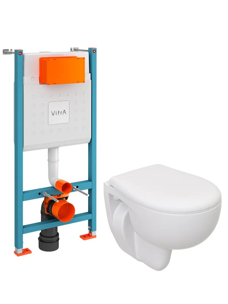 Комплект 3 в 1 Унитаз подвесной Seramiksan Natura A051041H / Сиденье AG50002 / Инсталляция VitrA V-Fix Core 732-5800-01