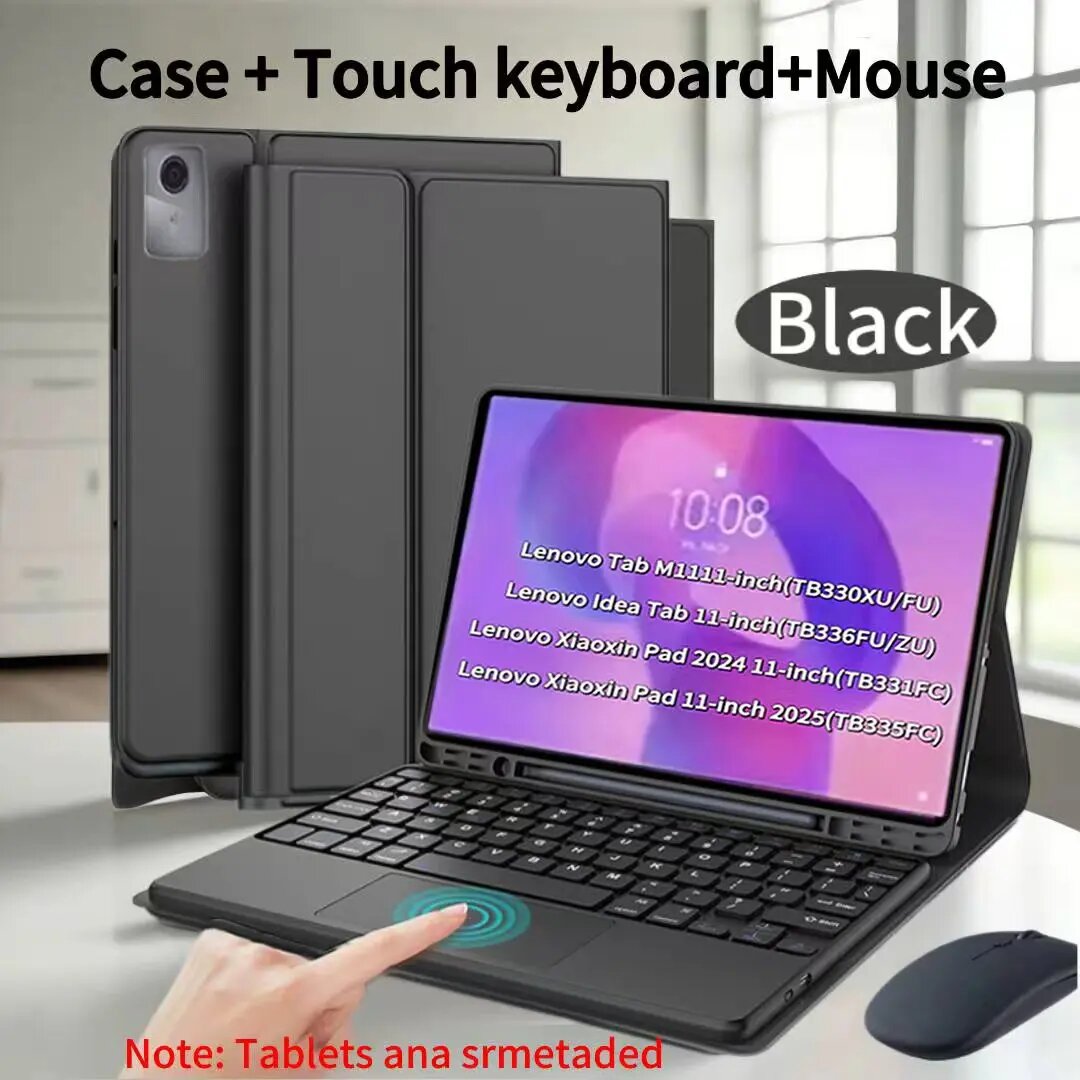 Черный чехол-клавиатура для Lenovo Xiaoxin Pad 11, Russian