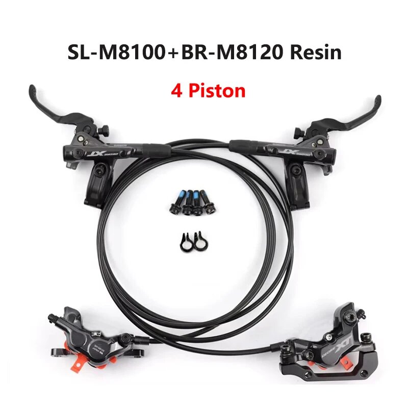 SHIMANO MT410 Гидравлические дисковые тормоза 2 поршня черные Черный, M8120 Resin