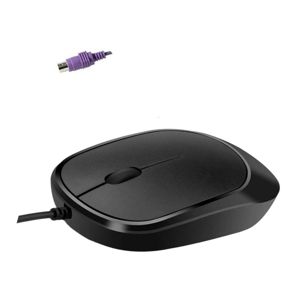 Тонкий USB/PS/2-мышь для офиса, Черный PS2