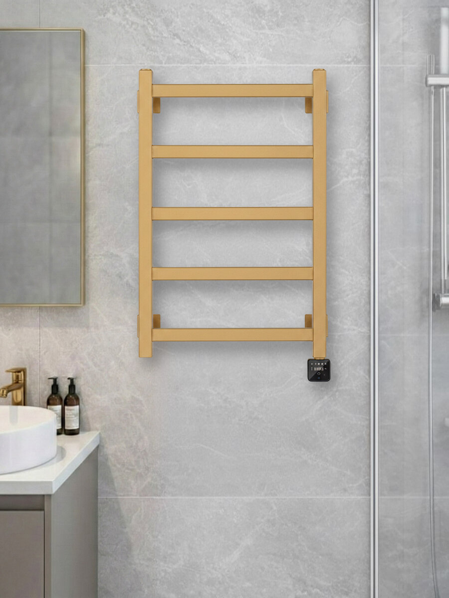 Quadro-1 Полотенцесушитель электрический EQ1 60x50 см Золото матовое