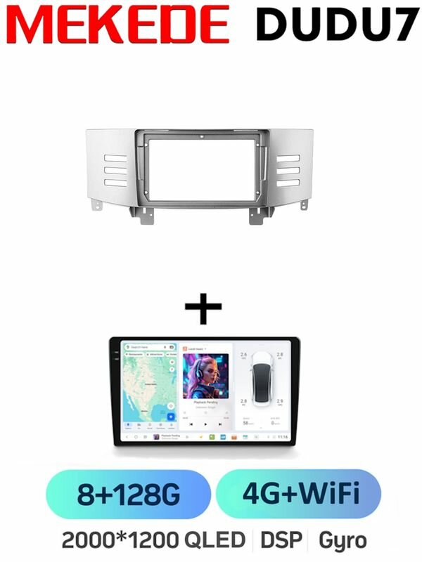 Магнитола 9" Mekede DUDU7 8/128 Gb для Toyota Mark X 1 X120 2004-2009 Правый руль carpay Android