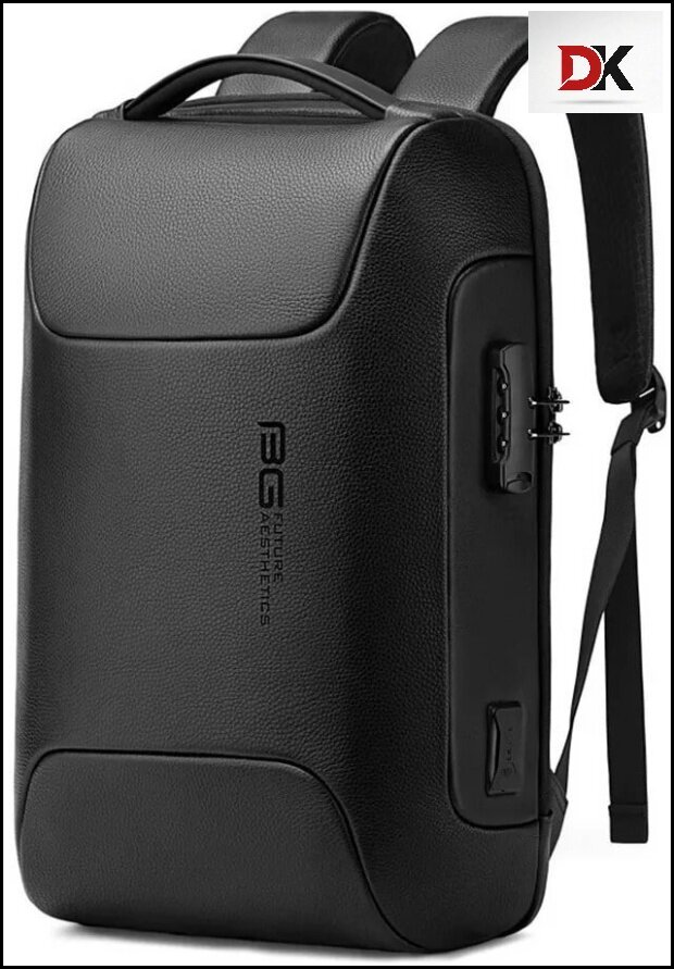 Эксклюзивный кожаный рюкзак Bange BG6622 BlackЧерный рюкзак студенческий рюкзак