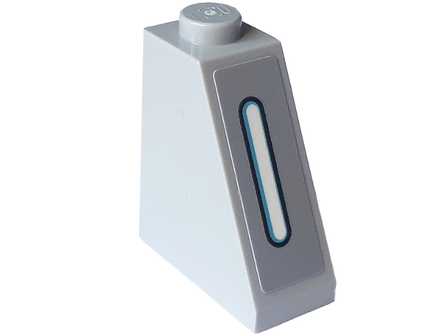 Slope 65 2 x 1 x 2 with White and Medium Azure SW Death Star Wall Light Pattern (Sticker) - Set 75324, 60481pb015 Light Bluish Gray U