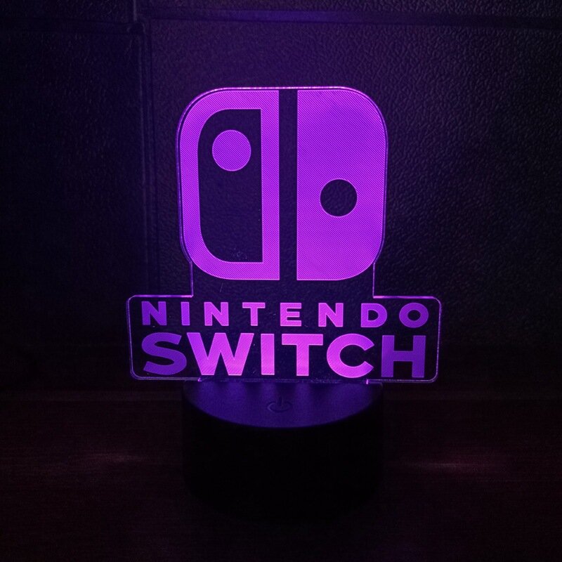 3D светодиодная лампа-подсветка с логотипом Switch, 16 цветов, пульт и сенсорное управление, регулируемая яркость,
