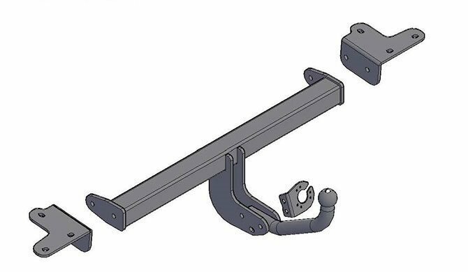 Фаркоп для Suzuki Grand Vitara 2012-2015 г. в.(5дв, двигатель 2 л с запасным колесом на двери а/м (без электрики) (паспорт и сертификат) Трейлер.7900