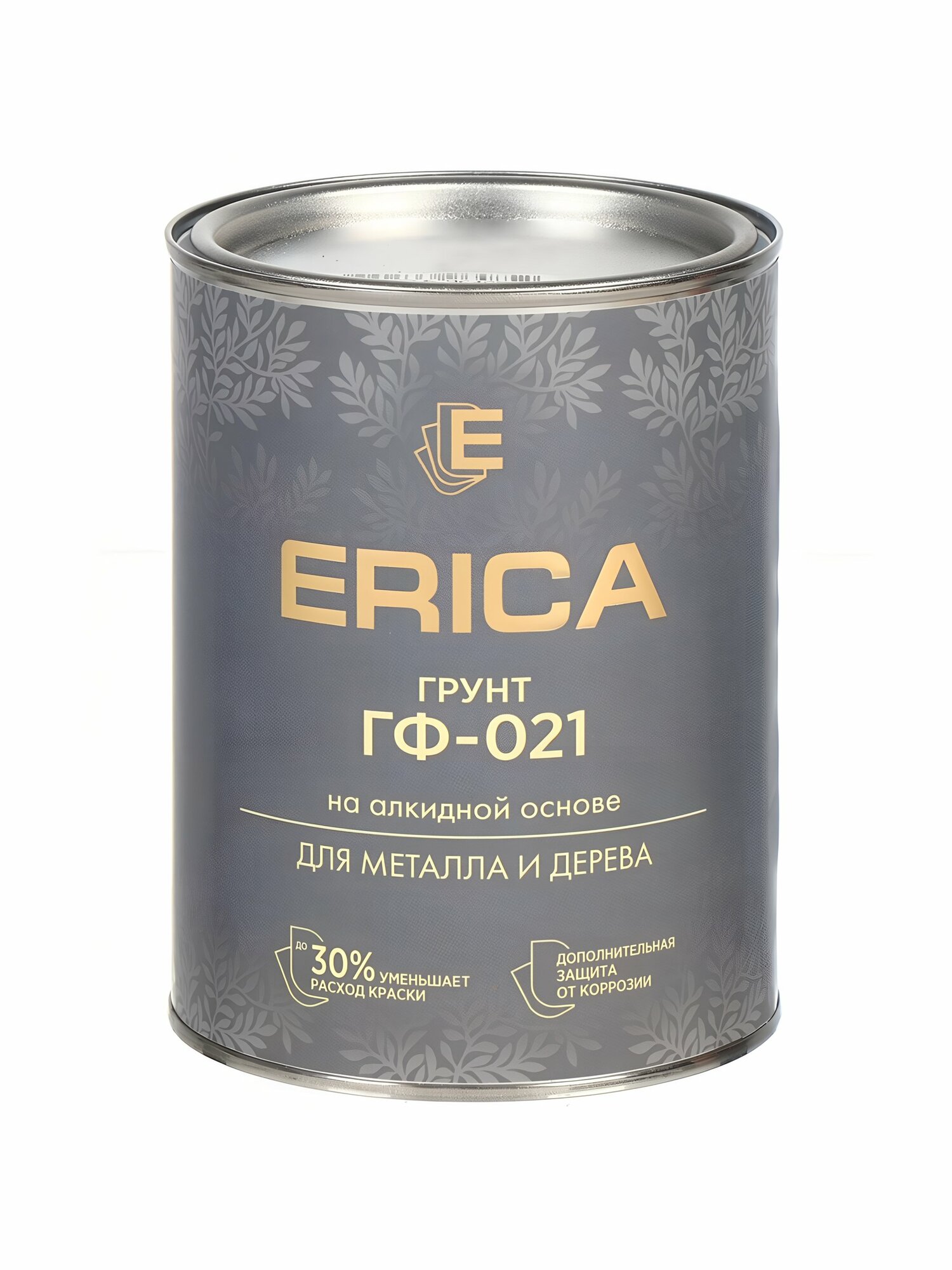 Грунтовка алкидная Erica ГФ-21 белая 0.8 кг для внутренних и наружных работ по металлу и дереву