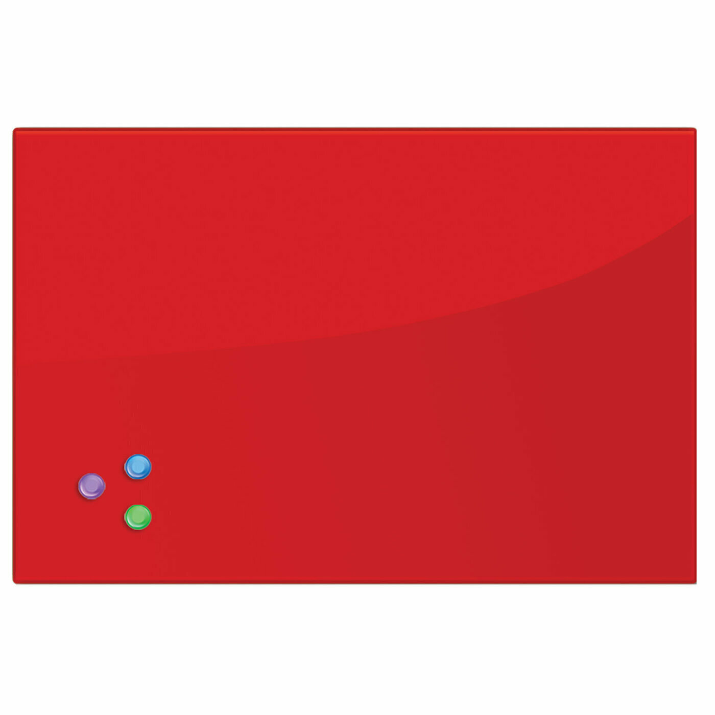 Доска магнитно-маркерная стеклянная 40х60 см, 3 магнита, красная, BRAUBERG