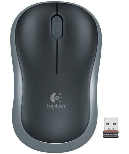 Мышь беспроводная Logitech M185 серый USB + радиоканал 910-002252