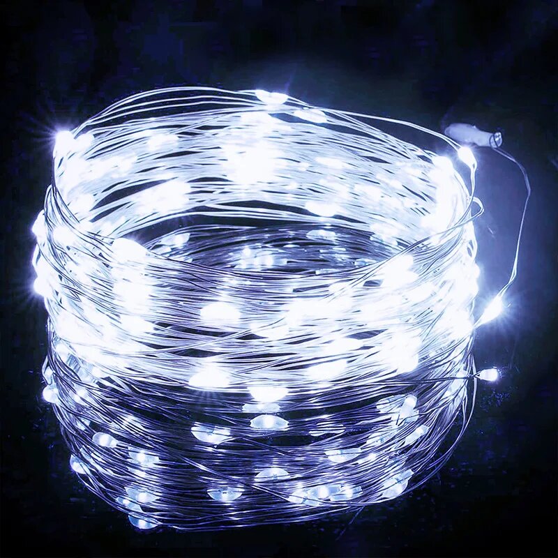 Гирлянда светодиодная, белый свет, 1M 10LED