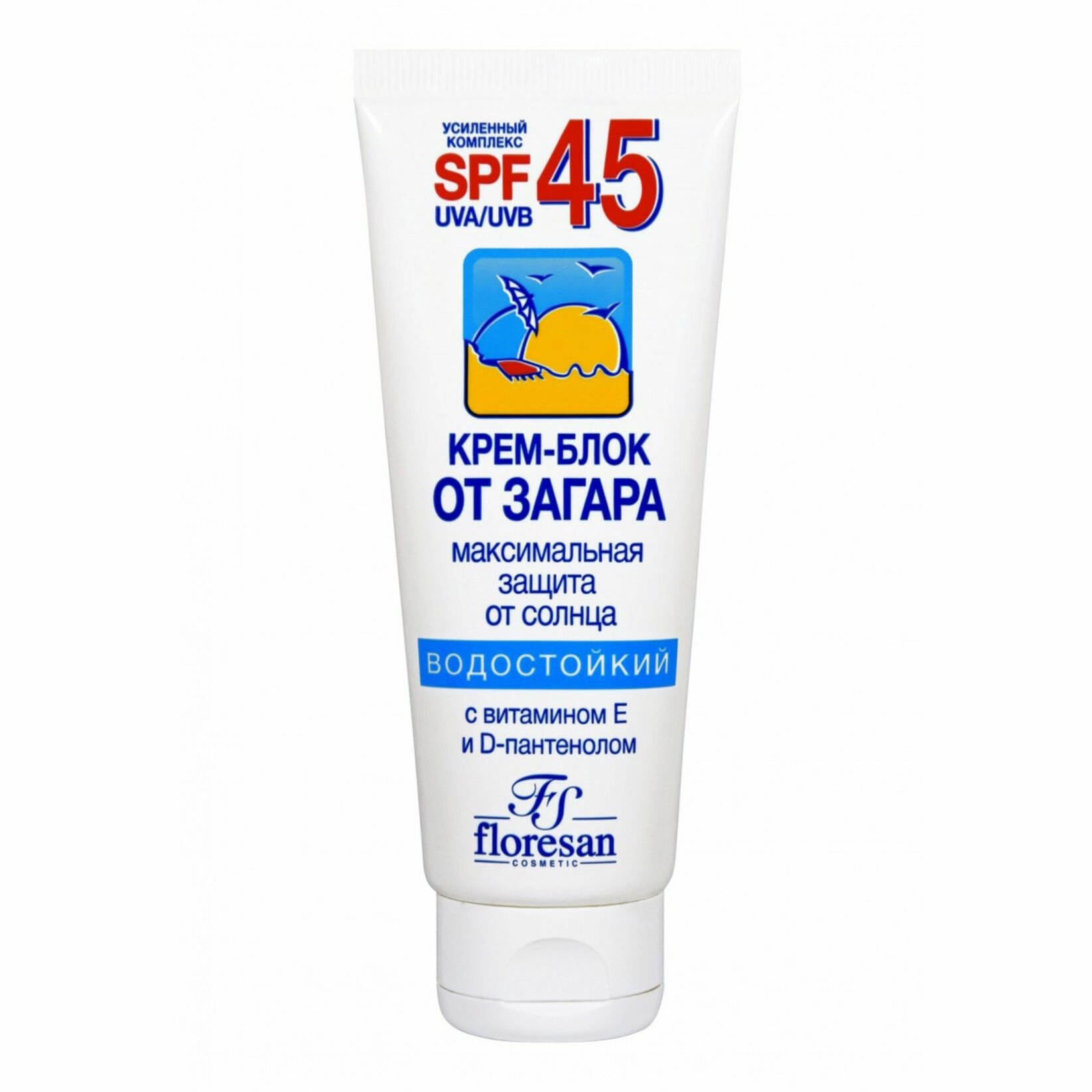 Крем-блок для лица и тела Floresan SPF-45 от загара водостойкий 60 мл