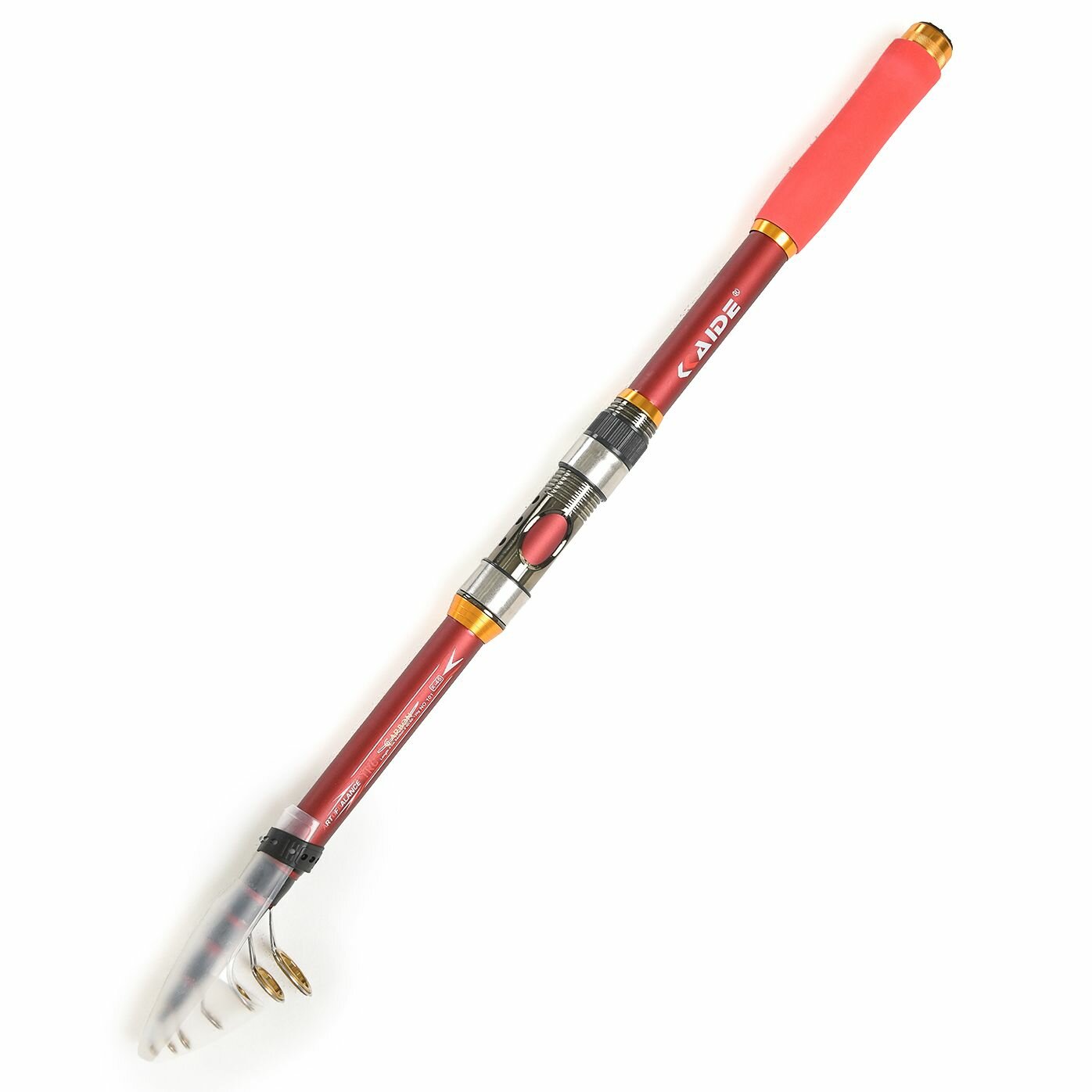 Удилище "KAIDE" (с кольцами, короткое сложение, carbon, 2.4м, 60-120гр, 6 секций)