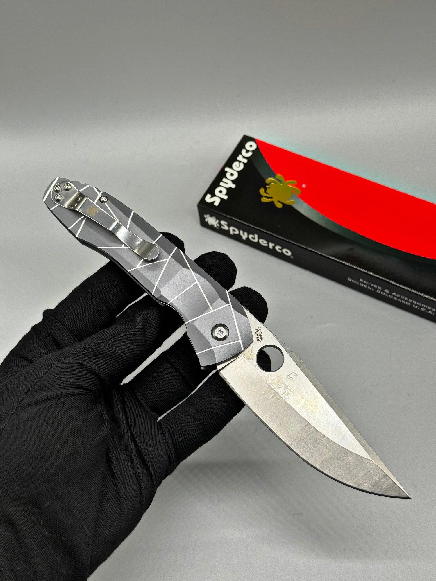Нож туристический Spyderco "Nirvana", складной, D2, алюминий, — фото 1