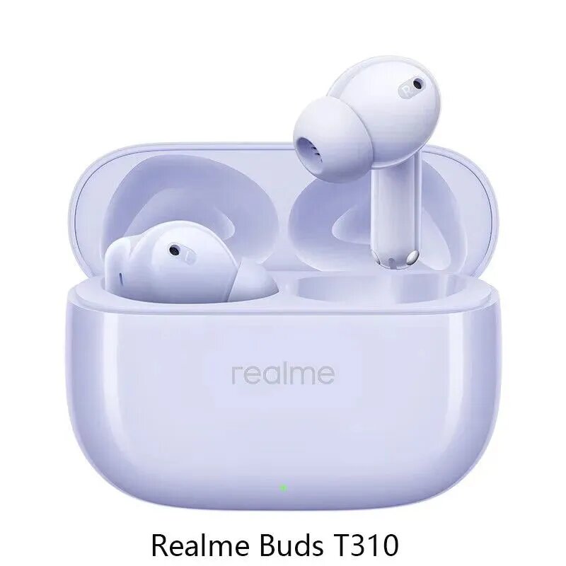Realme Наушники беспроводные с микрофоном realme Buds T310, Bluetooth, USB, фиолетовый