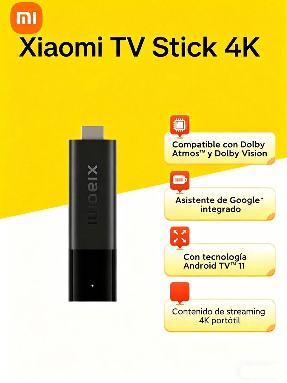 Тв-приставка Xiaomi TV Stick 4K 2-го поколения, EU Plug Version MDZ-33-AA