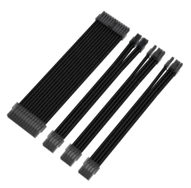 Комплект удлинителей питания 30см 18AWG Black
