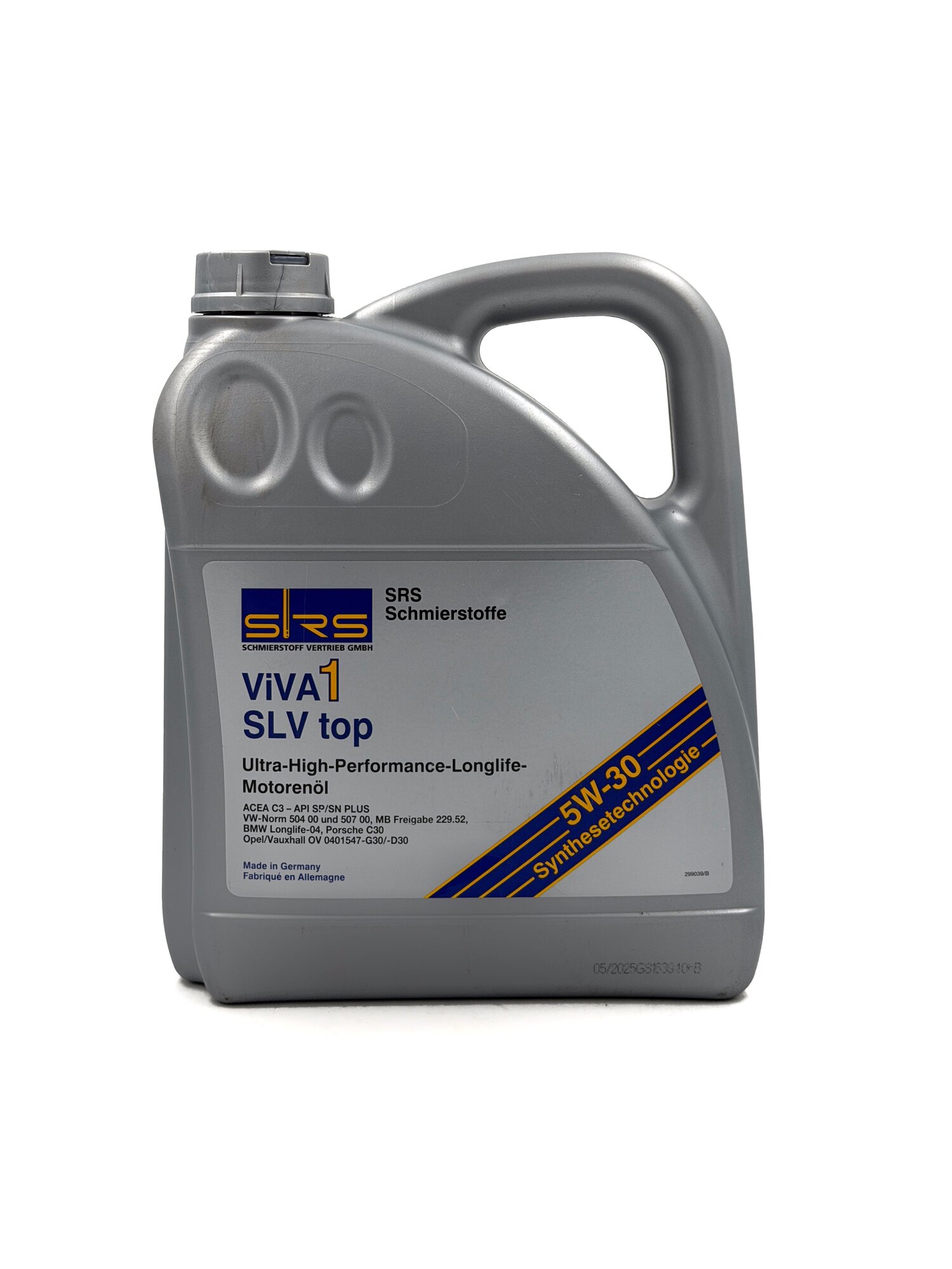 Масло моторное SRS Viva 1 SLV top 5W-30, 4 литра, синтетическое