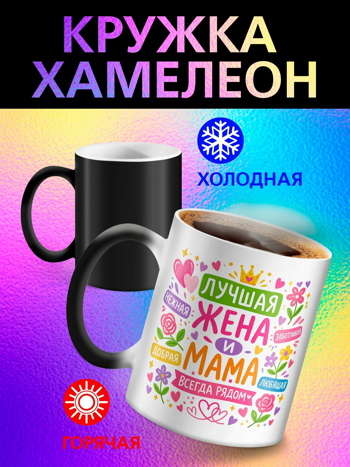 Кружка хамелеон "Любимая Жена и Мама"