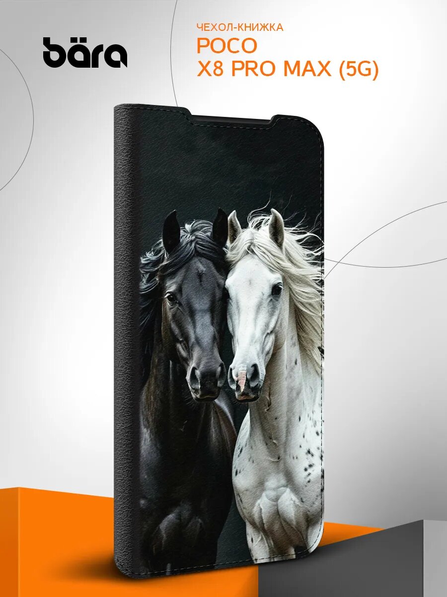 Чехол книжка на POCO X8 Pro Max (5G)/ Поко Х8 Про Макс (5Г), накладка, защитный, с принтом