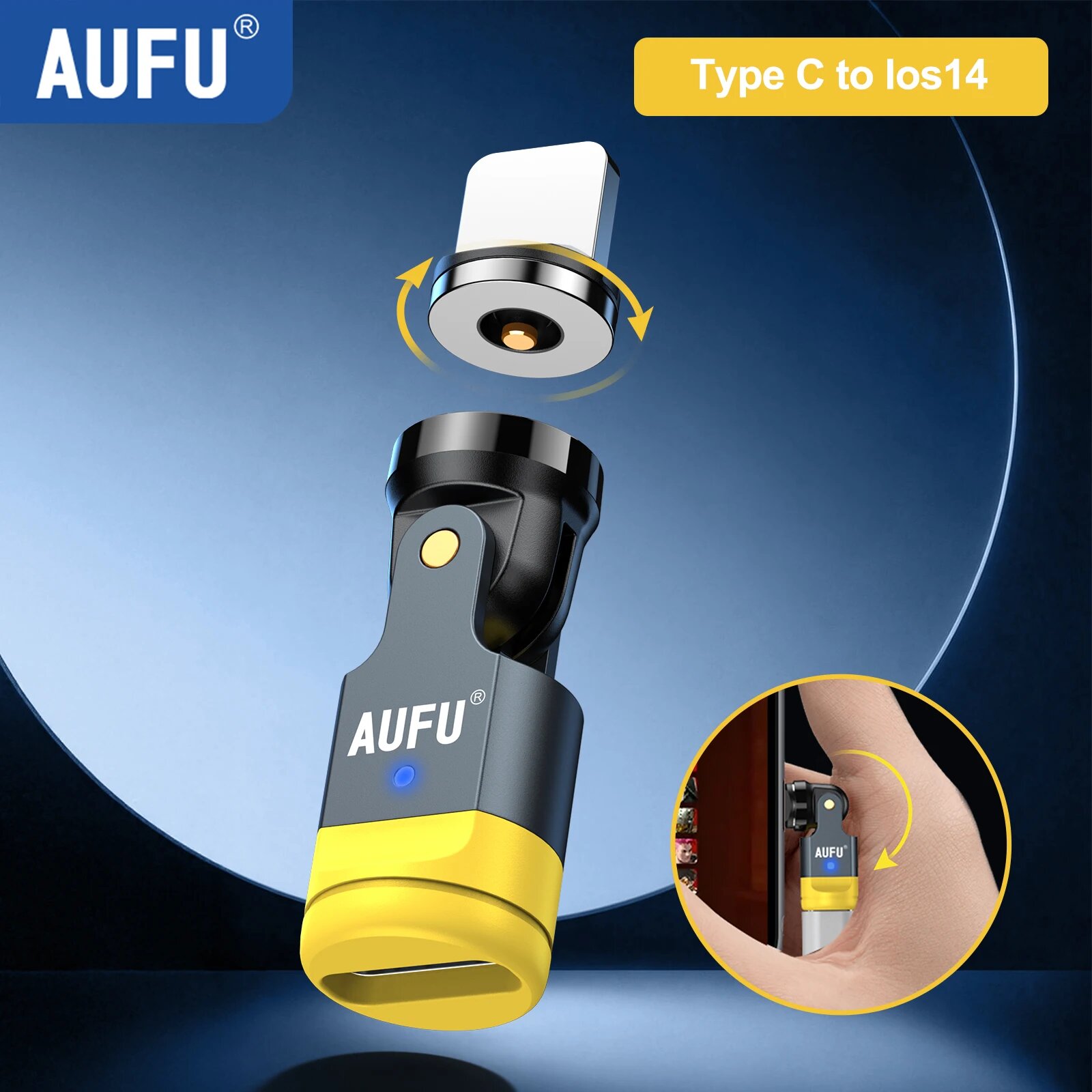 AUFU магнитный адаптер Type-C to iOS 14, Цвет: 1pin Adapter iOS