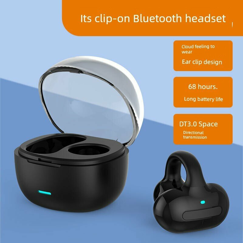 Беспроводные костные наушники Bluetooth с зарядным кейсом водонепроницаемые G8 черный для продолжительного использования