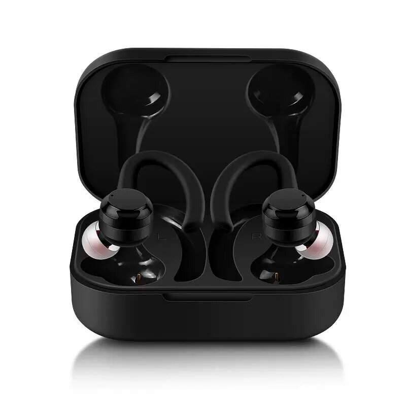 Беспроводные наушники Bluetooth с шумоподавлением, водонепроницаемые для спорта, цвет черный (новый)