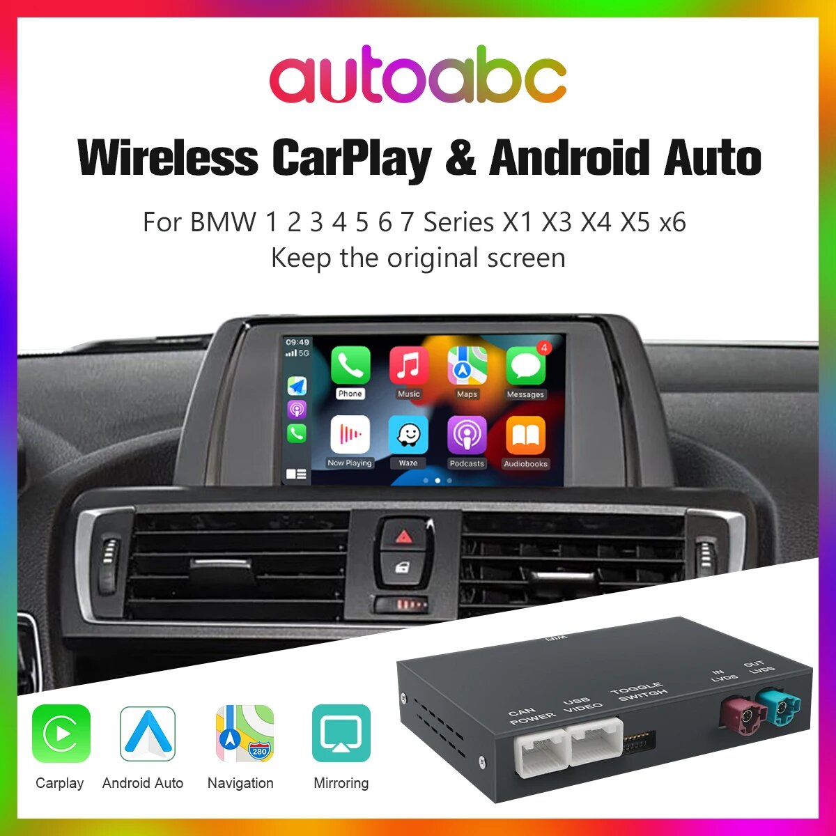 Беспроводная Система CarPlay И Android Auto Для BMW NBT/CIC, Совместимая С Сериями 1, 2, 3, 4, 5, 6, 7, X1, X3, X4, X5, X6, MINI — фото 1