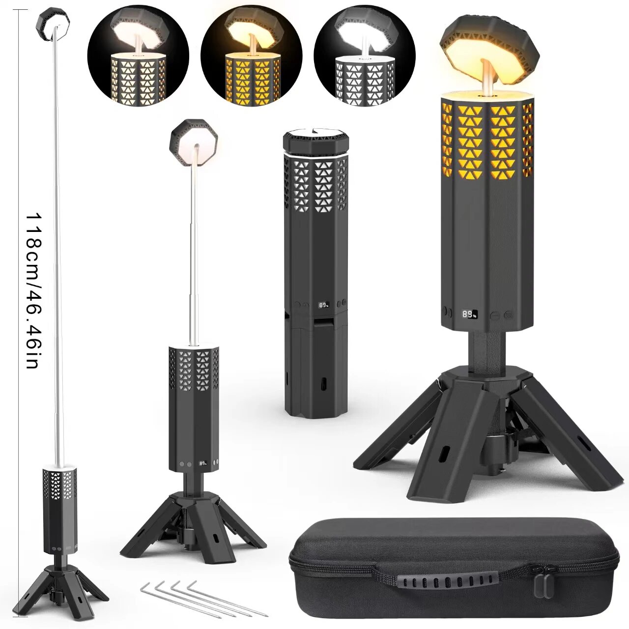 Перезаряжаемый фонарь-радиовышка 20000mAh Black