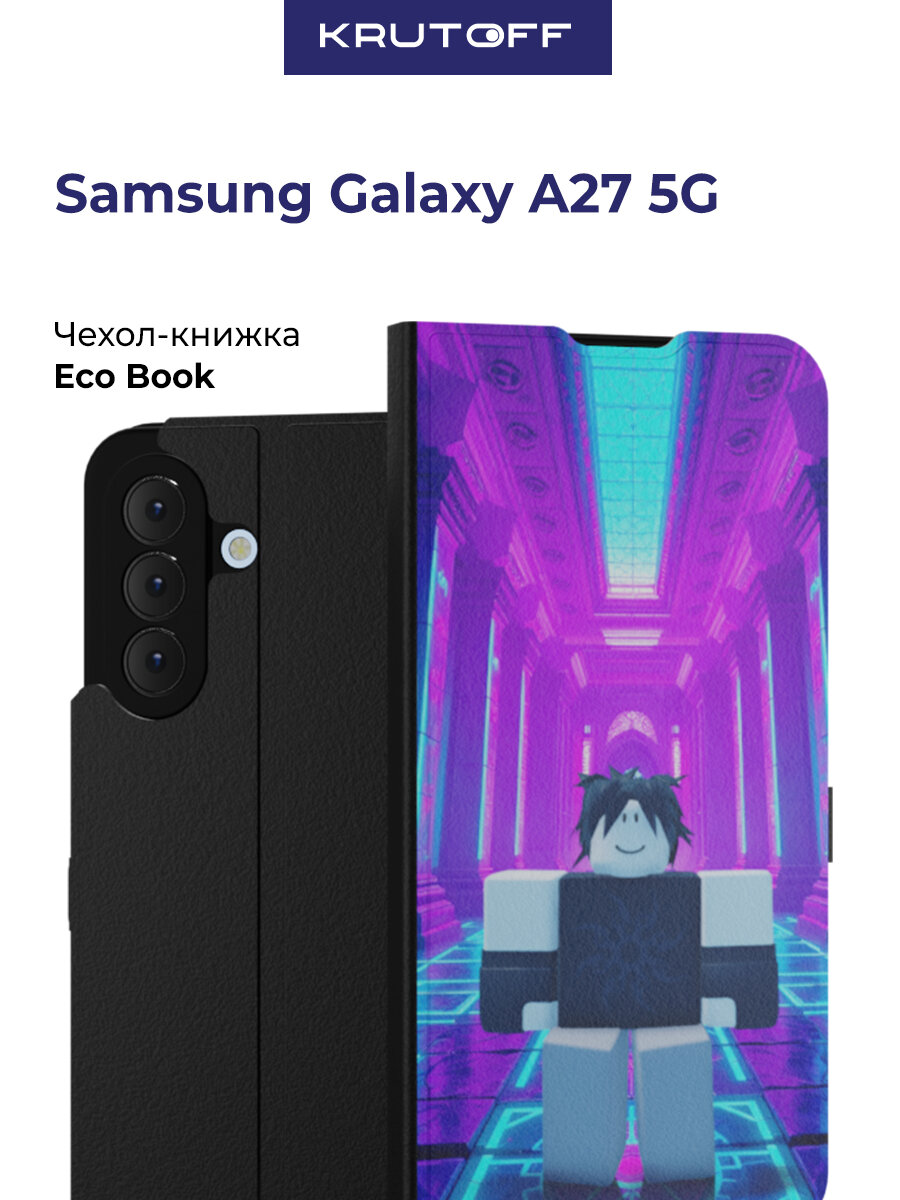 Чехол-книжка Krutoff Eco Book для Samsung Galaxy A27 5G (A276) Roblox-Форсакен Ту Тайм (Forsaken Two Time) (черный)