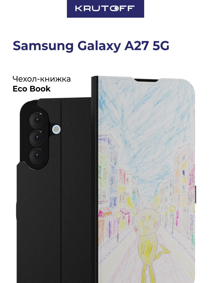 Чехол-книжка Krutoff Eco Book для Samsung Galaxy A27 5G (A276) Покемон (черный)