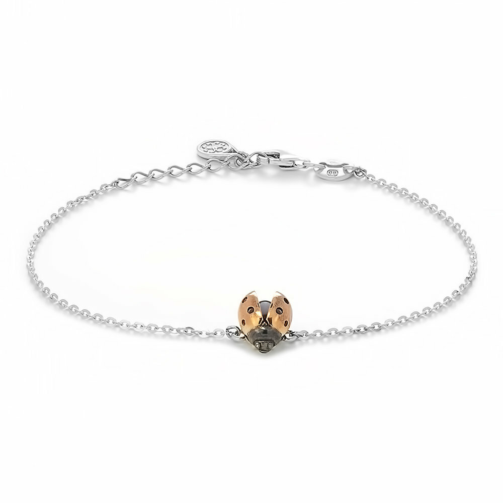 Жесткий браслет Amberprofi, серебро, 925 проба, родирование, янтарь