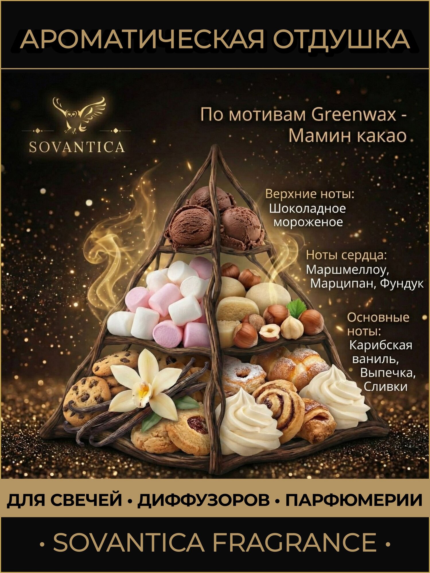 Ароматическая отдушка 10 г По мотивам - Мамин какао (Mum's cocoa), Sovantica