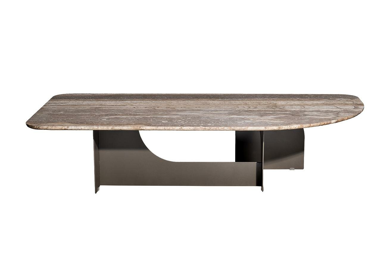 Стол журнальный Garda Decor 57EL-10981 Стол журнальный Арка (Arco) травертин 135*70*30см арт. 57EL-10981