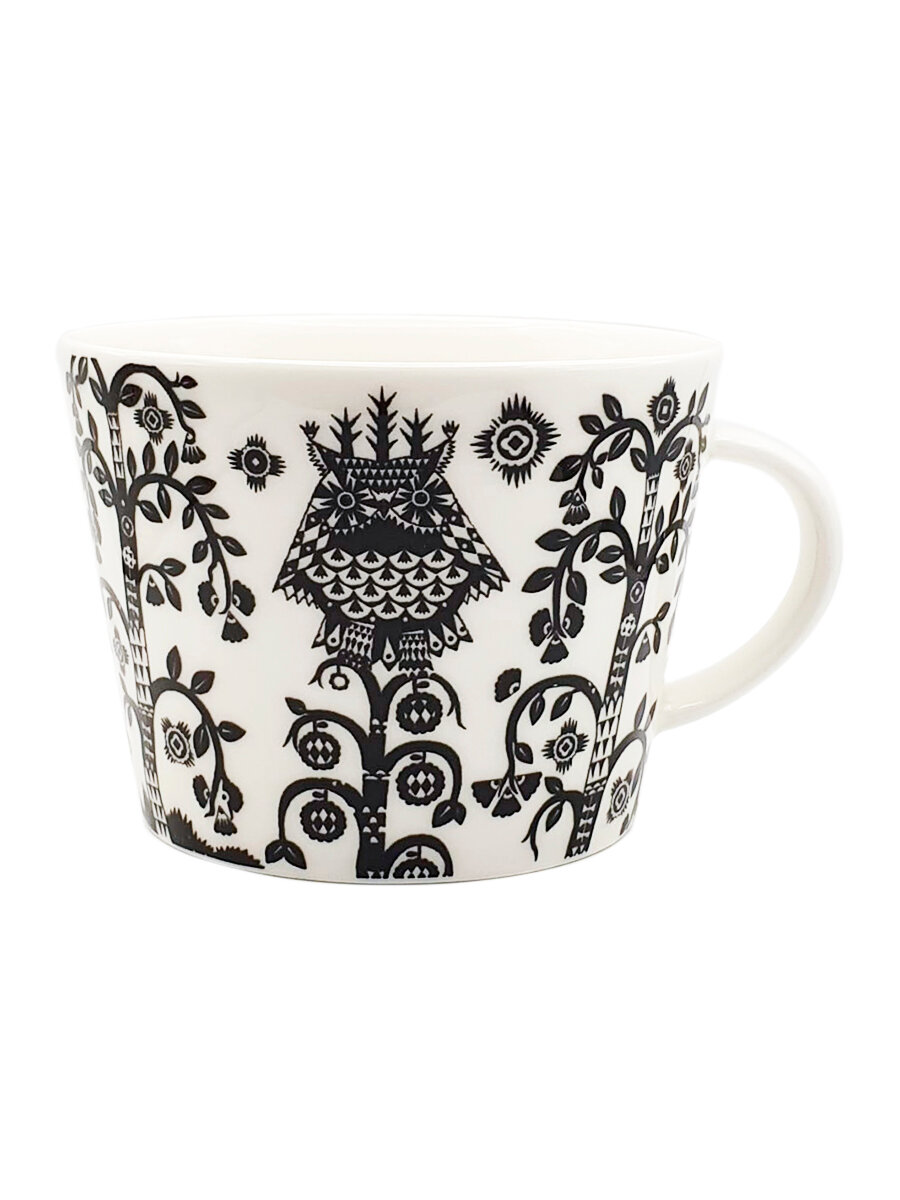 Кружка, чашка для чая, кофе Iittala Taika 300 мл, фарфор, черный орнамент.