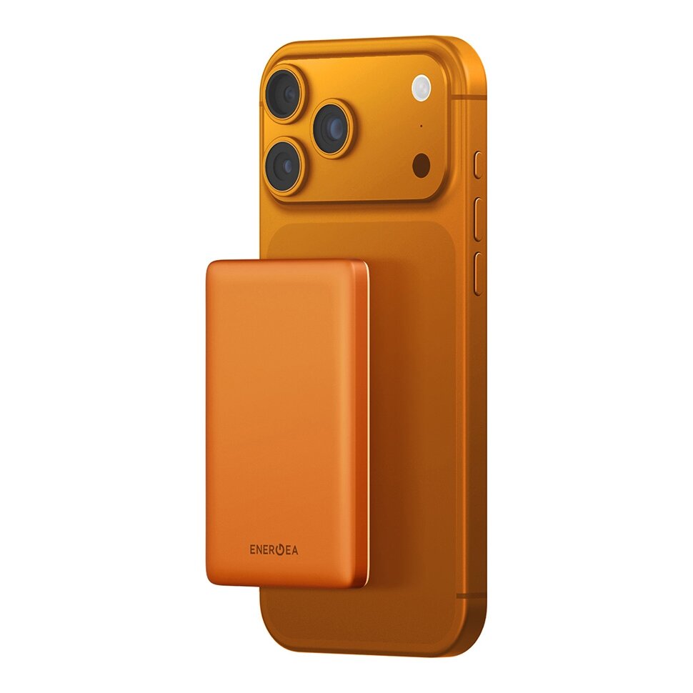 Energea АКБ AluPac 5K (сертификация CCC), 5000W, с магнитами MagSafe 15W, USB-C PD20W, Orange