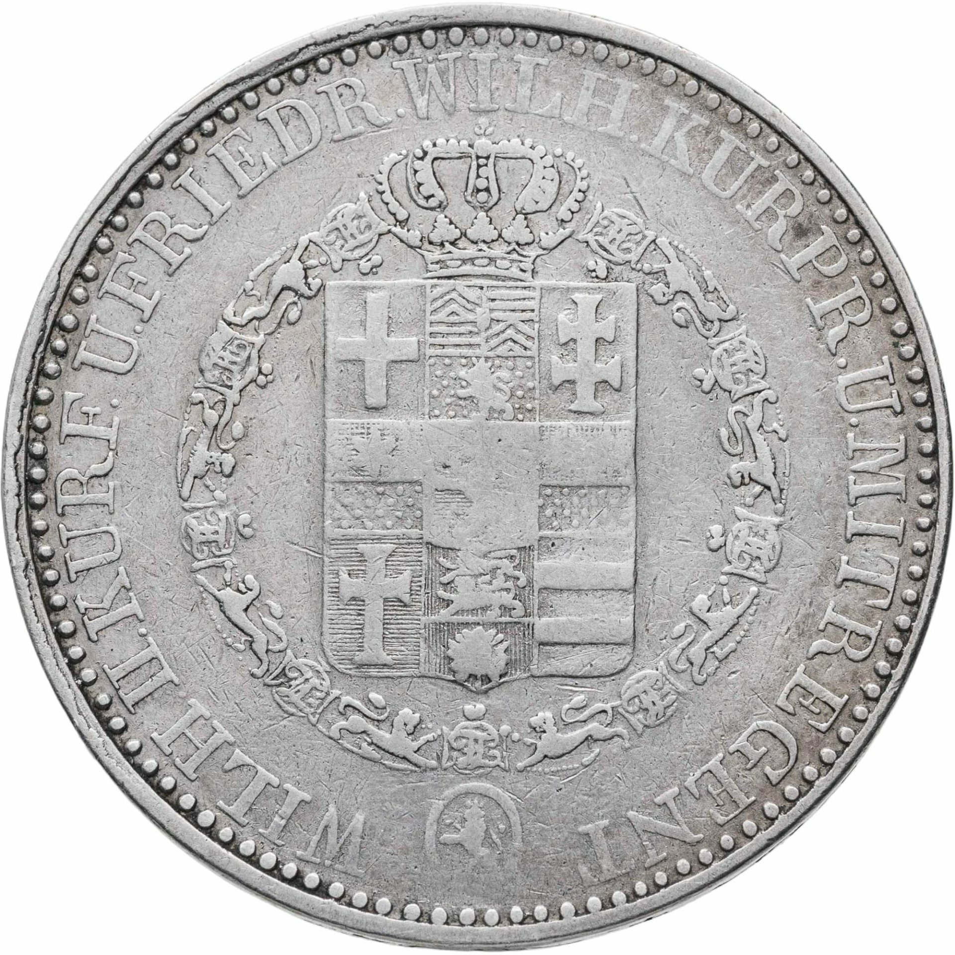 Германия, Гессен-Кассель 1 талер 1832, Серебро 750, в сохранности VF