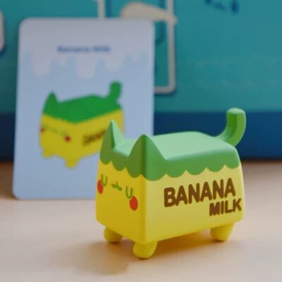 BOXCAT Sweet Drink Series Banana Milk Blind Box Collectible Figure Toy, 8 см высотой, нераспечатанный