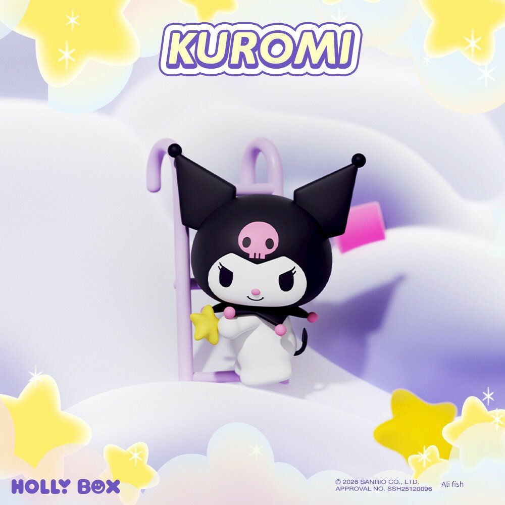 Настольное украшение-лестница для компьютера Sanrio: Лаванда, Куроми, Хелло Китти (лежащая фигурка) Модель Kuromi