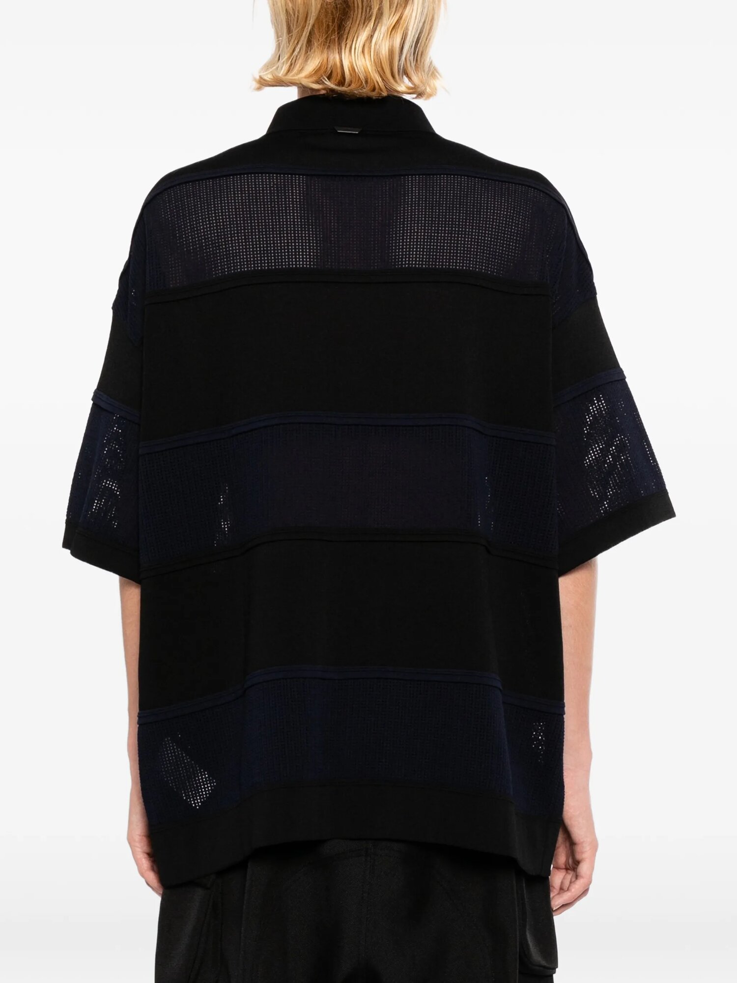 Рубашка JUUN.J Striped polo shirt, размер 50, black / black — фото 1