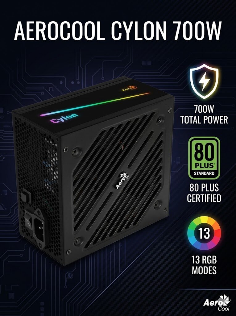 Блок питания Aerocool ATX 700W CYLON 700 80+ RGB