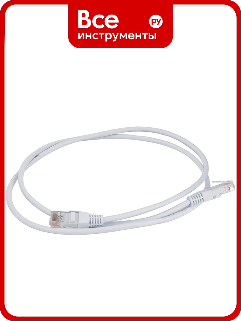 Патч-корд TWT RJ45-RJ45, 4 пары, UTP, категория 5е, 1 м, белый, 45-45-1.0-WH