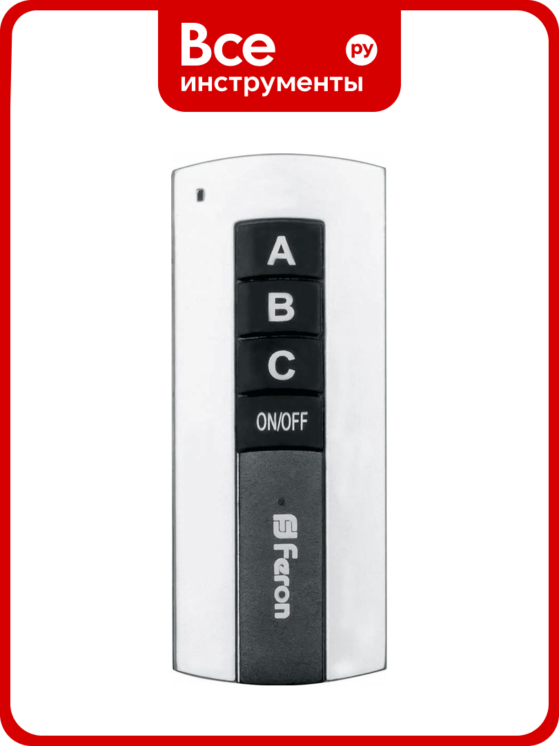 Дистанционный выключатель FERON TM76, 230V, 1000W, 3-х канальный, 30м, с пультом управления, черное серебро, 23345