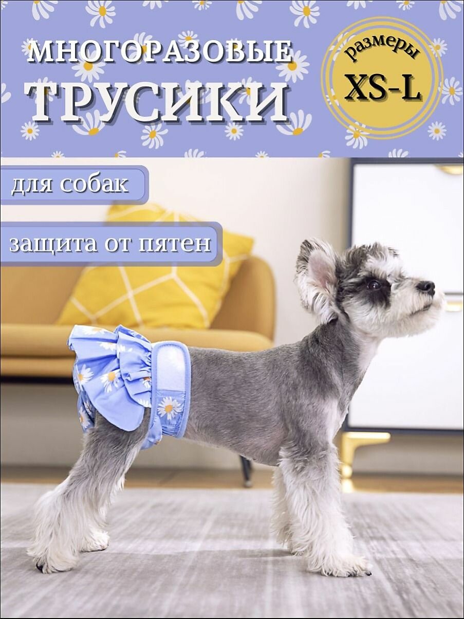 Трусы LEROOM, полиэстер, хлопок, многоразовые, для собак, во время течки