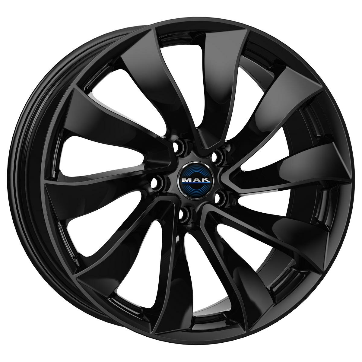 Диск автомобильный литой MAK Solar 19x9.5 5x114.3 et45 dia64.1 Чёрный глянцевый