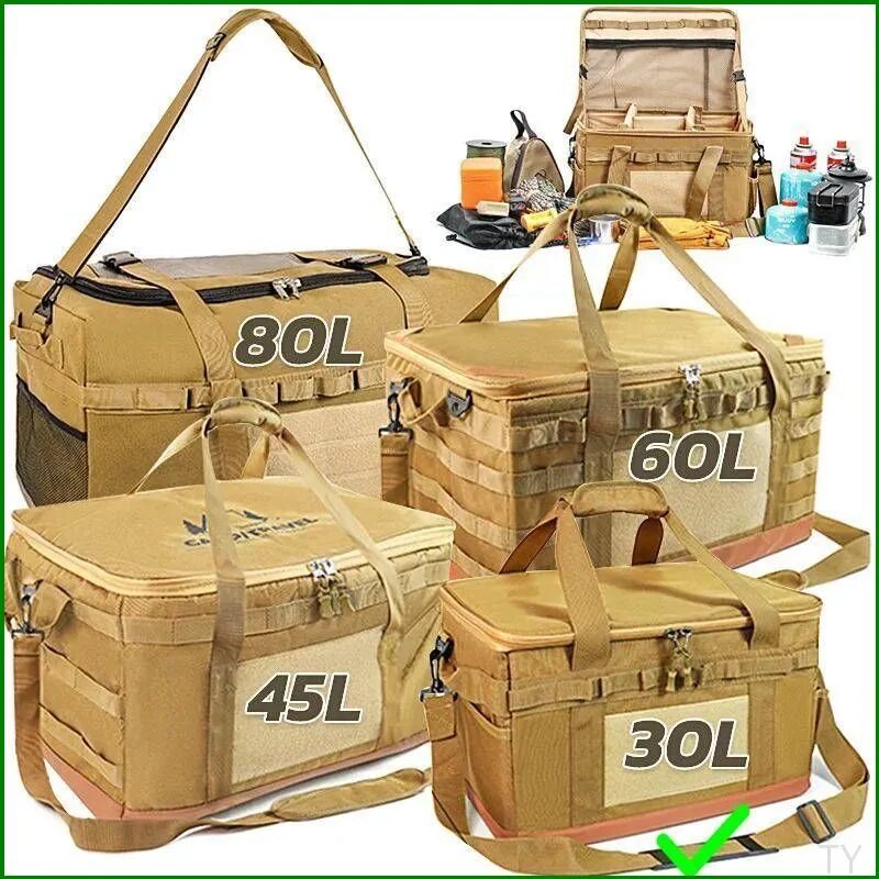 30L-80L Сумка для хранения большой емкости для кемпинга на открытом воздухе Уличная походная сумка,1,30, хаки,1400,1300-