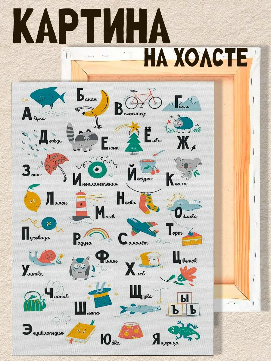 Картина на стену в детскую комнату Алфавит