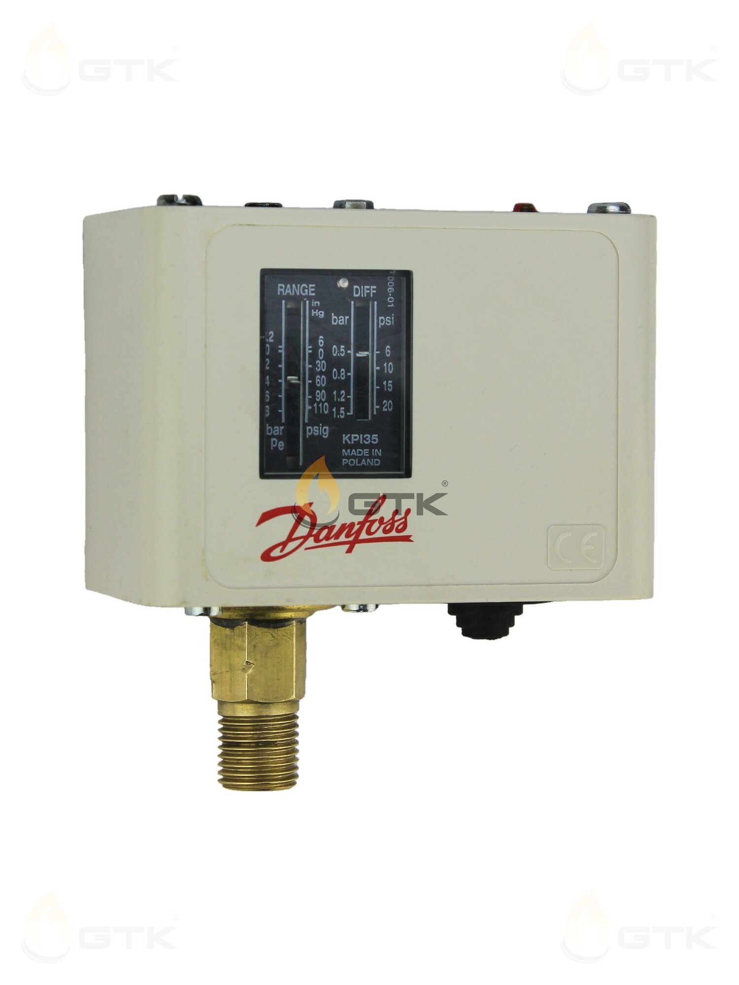 Реле Danfoss KPI 35 Range 0.2-8 бар DIFF (0.4)0.5-1.5 G 1/4 A, 060-121766