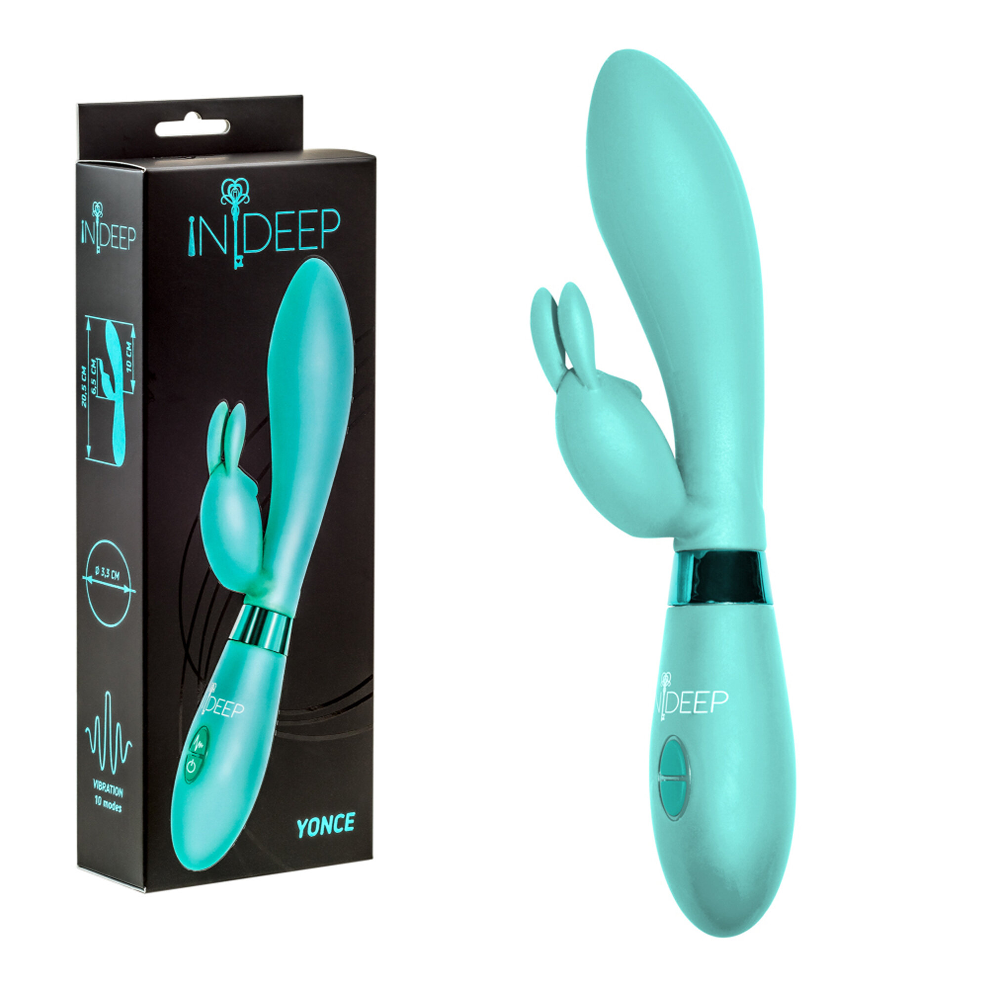 Вибратор Indeep Yonce Turquoise (20.5, Ø 3.3 см) 7702-04indeep