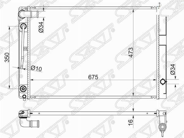 Радиатор SAT TY0030-ANH10-1 Toyota Alphard H10 02-08