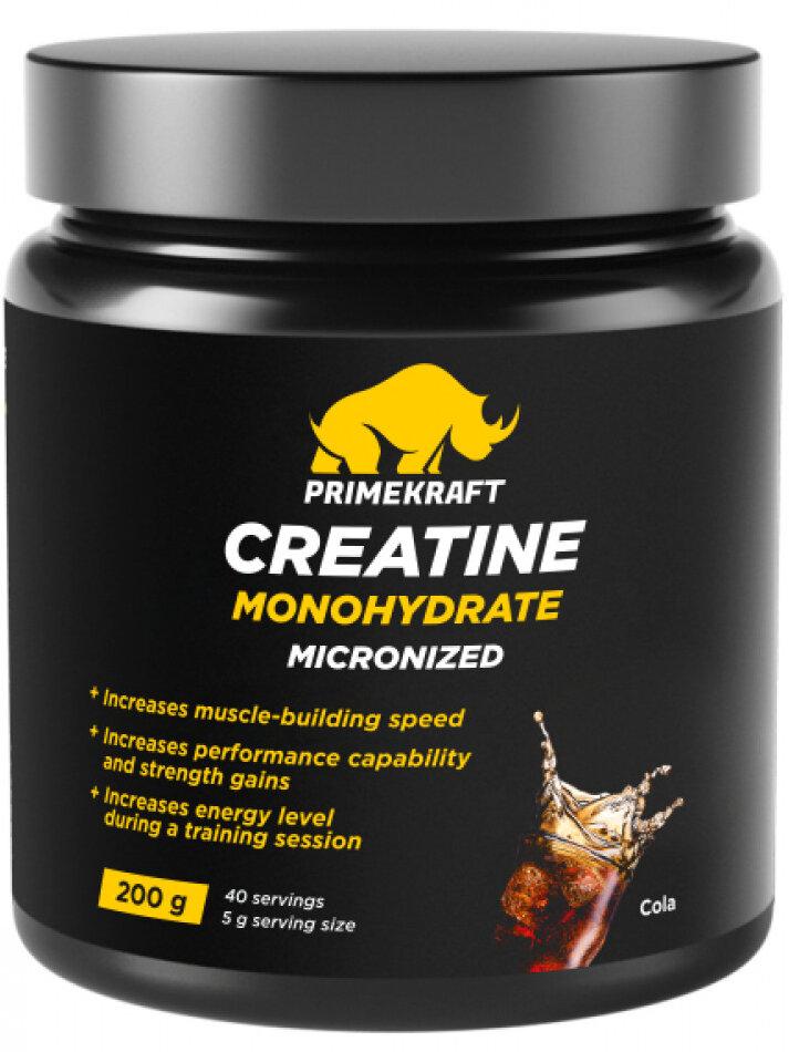 Креатин моногидрат PRIMEKRAFT Creatine Monohydrate 4500 mg 200 г, Кола